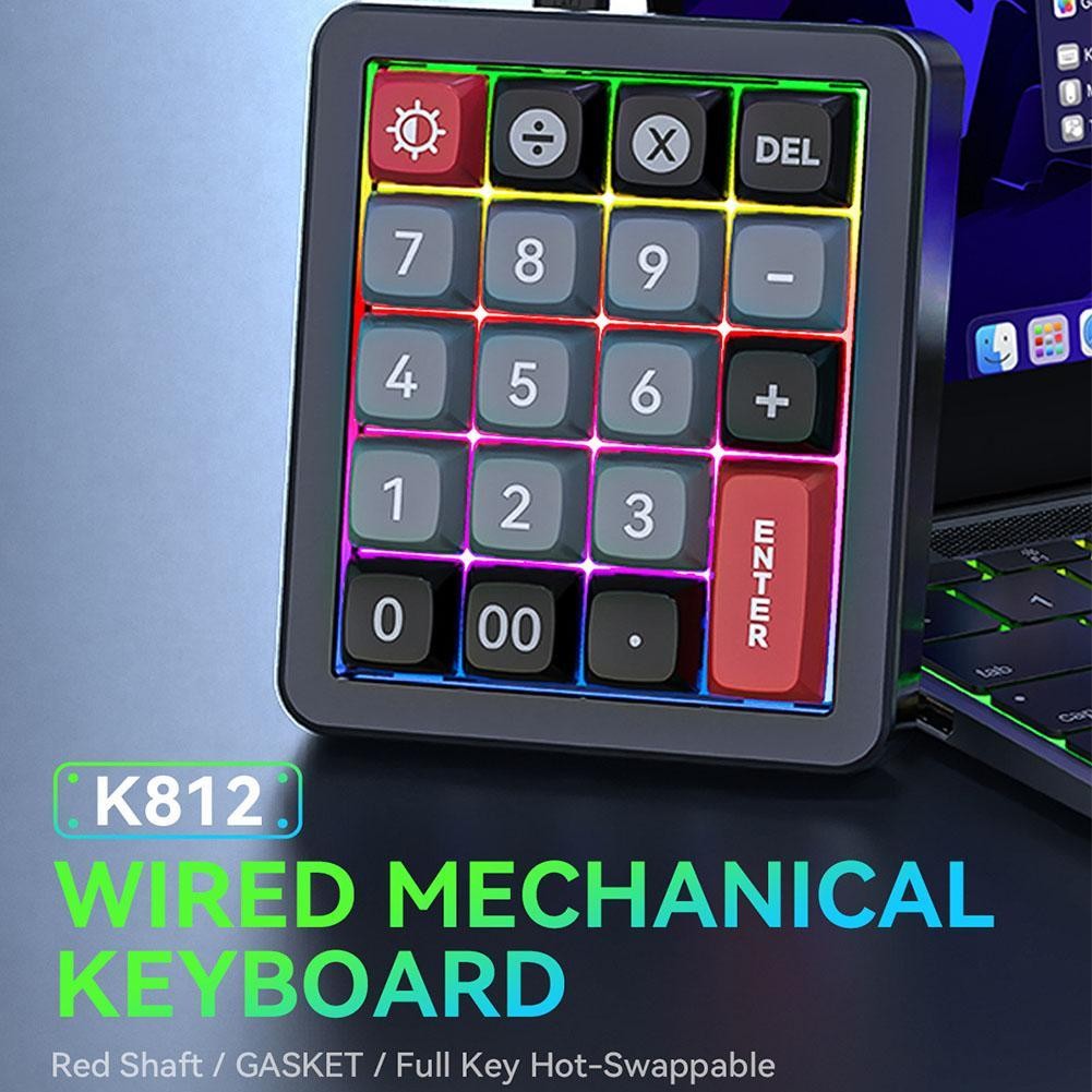 Jual K812 Mechanical keyboard Wired Hot Swappab Numpad RGB | Shopee ...