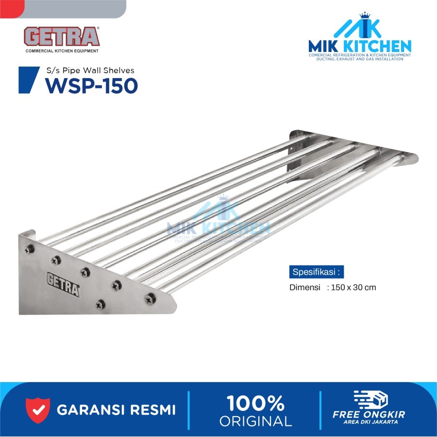 Jual GETRA S/S Pipe Wall Shelves WSP-150 / WSP 150 / WSP150 RAK ...