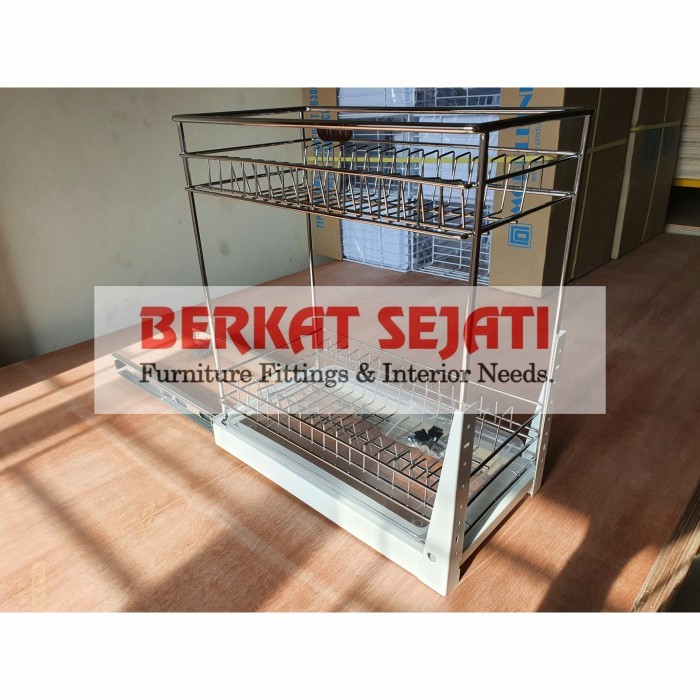 Jual Tmb 23056 Dr Rak Piring Mangkok Double 2 Susun Tarik Dapur Kitchen ...