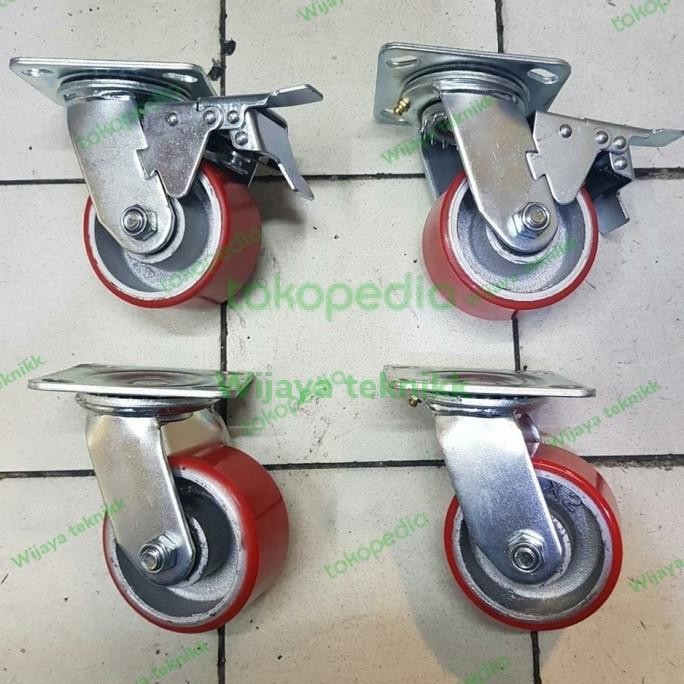 Jual Tersedia Roda Troli Pu 4 Inch Heavy Duty Roda Gerobak Pu 4 Inchi ...