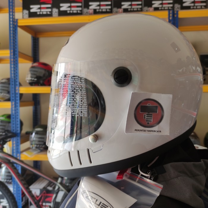 Jual Zeus zs816E Zs 816 Helm Full Face Vintage White Cakil | Shopee ...