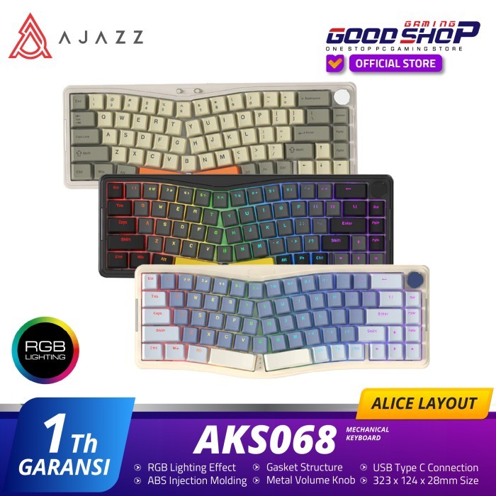 Jual Mechanical Keyboard - Ajazz Aks068 Alice - South - Gasket - Via ...