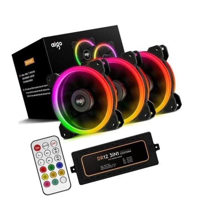 Jual Promo AIGO DR12 PRO 3in1 Double Ring Fan RGB - Triple Pack ...