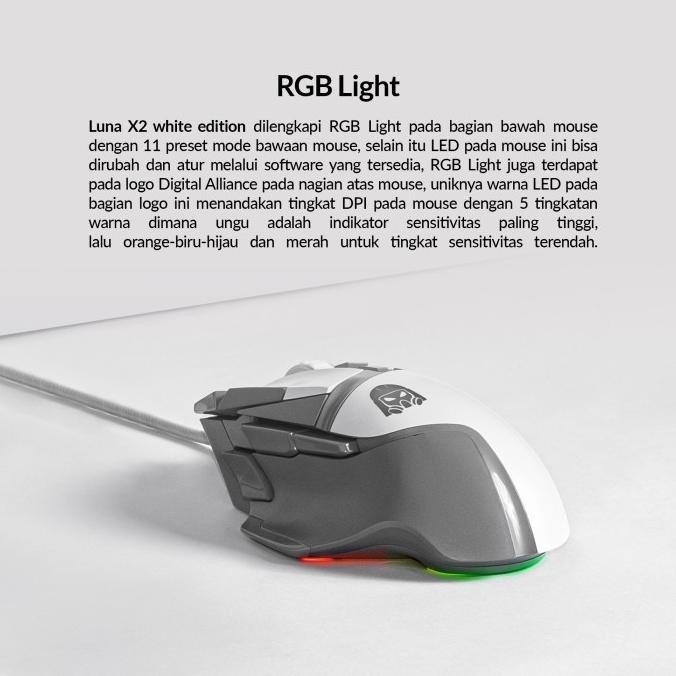 Jual Mouse Gaming Digital Alliance Wired Ergonomic RGB Macro Huano Luna ...