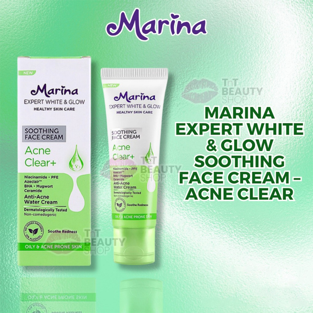 Jual Marina Expert White & Glow Soothing Face Cream – Acne Clear+ 20ml ...