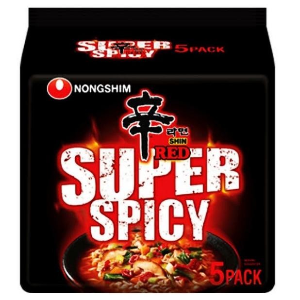 Jual 1 Pack isi 5 - NongShim Shin Ramyun RED Super Spicy - Mie Impor ...