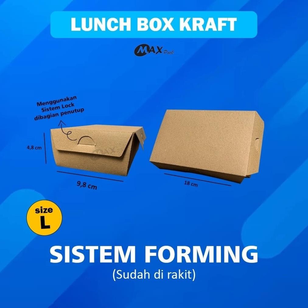 Jual Bisa COD Lunchbox Paper Ukuran L Kotak Makan Kertas Polos 290 GSM ...