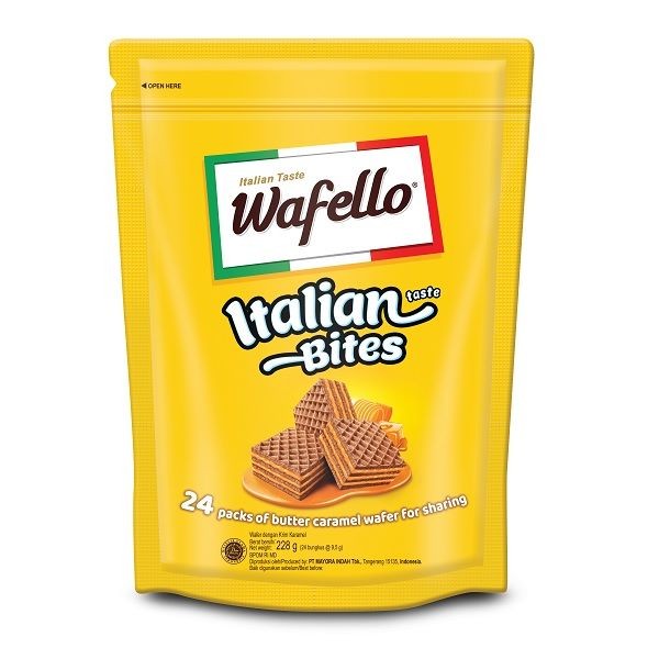 Jual WAFELLO WAFER ITALIA CARAMEL POUCH 228 GR | Shopee Indonesia