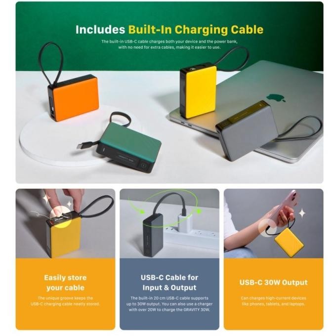 Jual ADAM elements - GRAVITY 30W - POWER BANK FAST CHARGING 10000 MAH ...