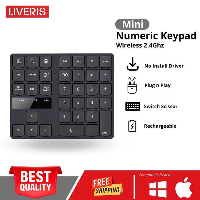 Jual Produk Baru!! Keypad Wireless Numeric Numpad Keyboard Angka Laptop ...