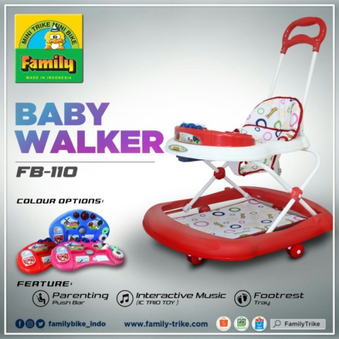 Jual Baby Walker Family Fb 110 Model Terbaru Dengan Dorongan Dan Alas Kaki | Shopee Indonesia