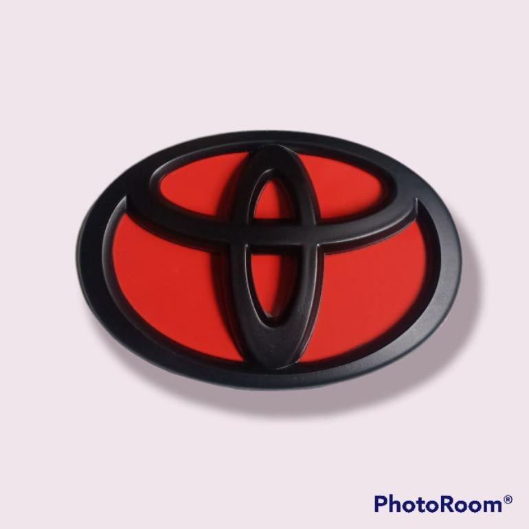 Jual emblem logo grill depan toyota calya rush avanza begron merah ...