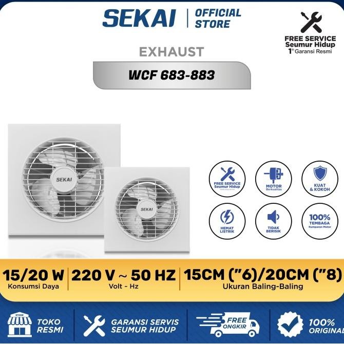 Jual SEKAI Exhaust Fan Dinding / Kipas Angin Hexos 6 Inch / 8 inch - WCF 683 / WCF 883 | Shopee ...