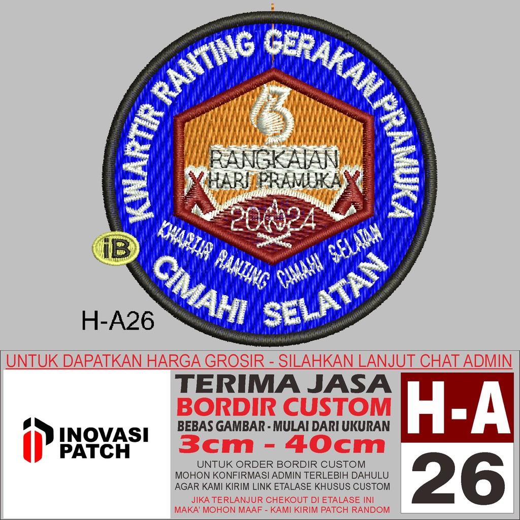 Jual INOVASI PATCH BORDIR LOGO H-A26 KWARTIR RANTING GERAKAN PRAMUKA ...