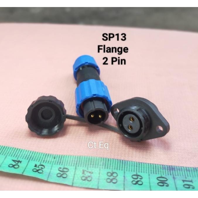 Jual SP13 Flange 2 Pin Plug n Socket IP68 Panel Mount konektor Steker 2 ...