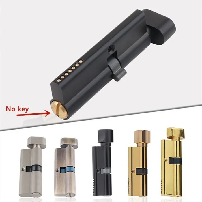 Jual INDOOR SOLID WOOD DOOR BRASS KEYLESS LOCK CORE BATHROOM DOOR ...