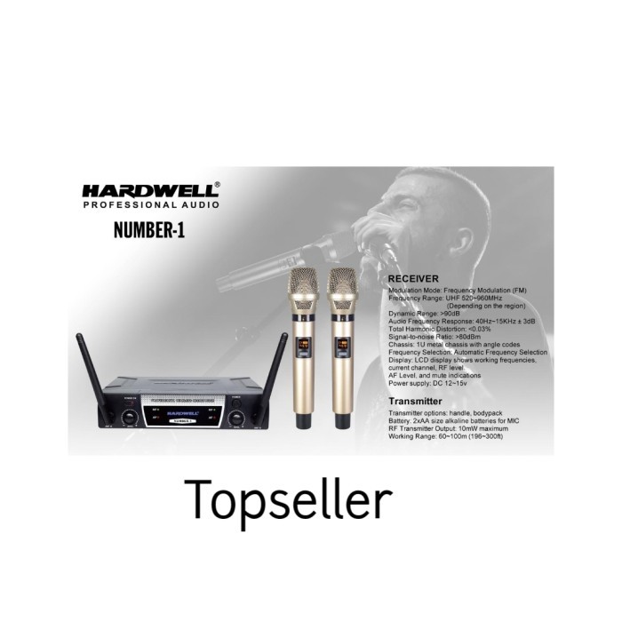 Jual MIC WIRELESS HARDWELL NUMBER-1 HANDLE 2MIC PEGANG ORIGINAL PRODUK ...