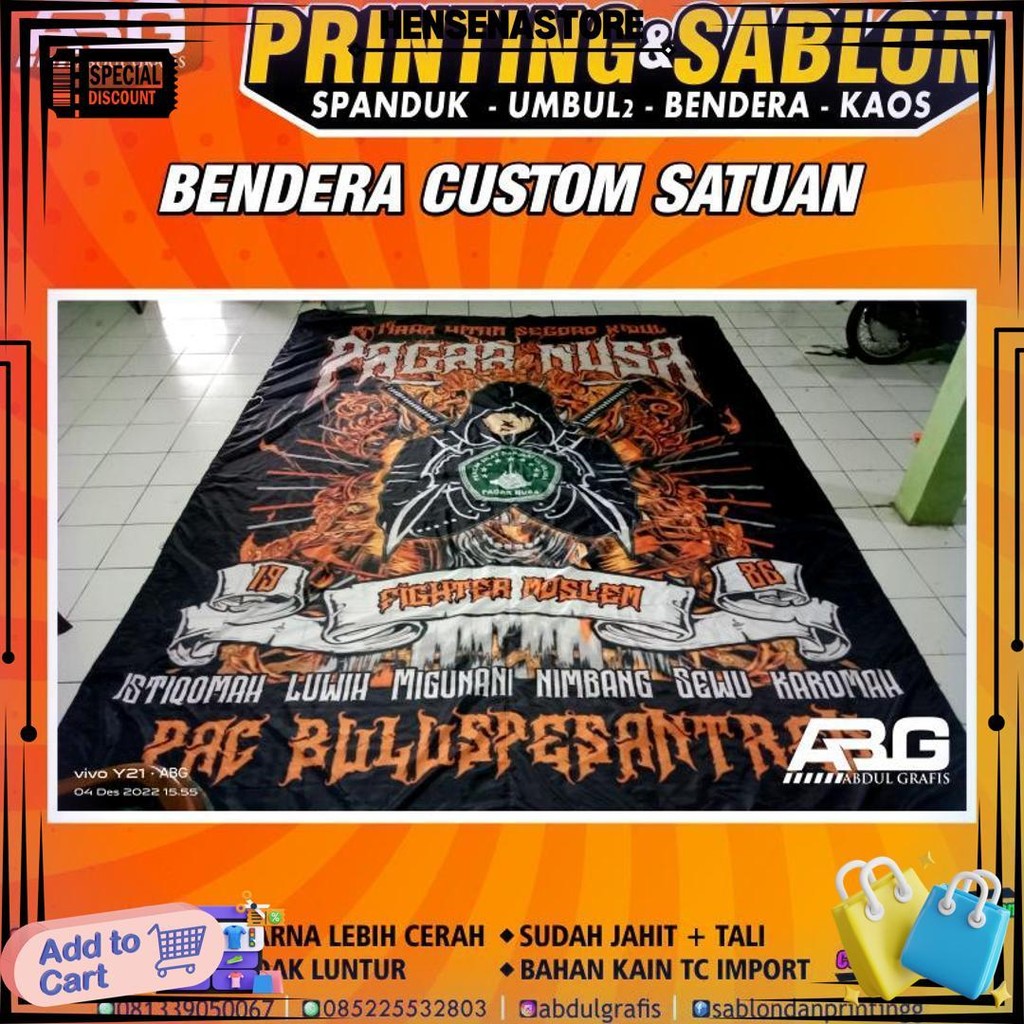 Jual Cetak Bendera Custom / Printing Bendera / Bendera Satuan / Bendera ...