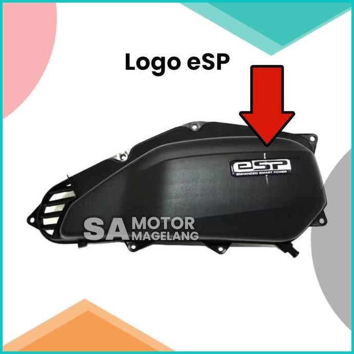 Jual STIKER EMBLEM LOGO ESP Tutup box Filter Beat Pop Eco Street Vario ...