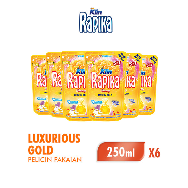 Jual Rapika Biang Pewangi Pakaian Luxurious Gold Pouch 250 ml x6 ...