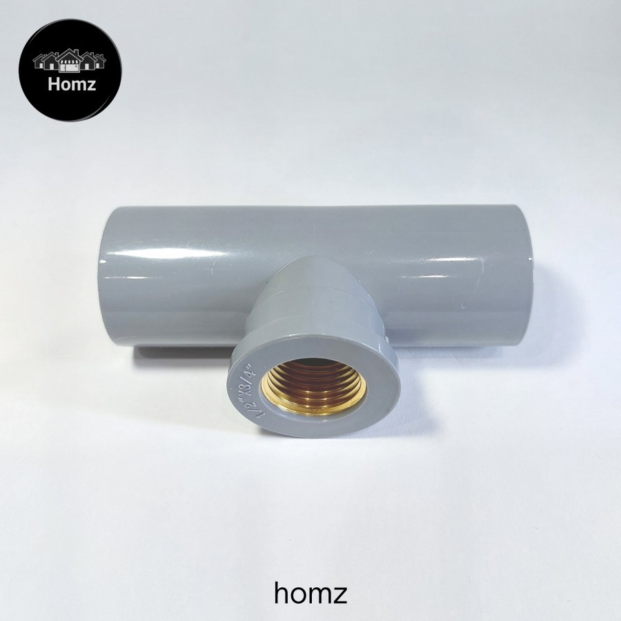 Jual Tee Drat 1/2 x 3/4" inch Kuningan Aw PASS / T Ulir Drat Dalam Kuningan Pvc | Shopee Indonesia