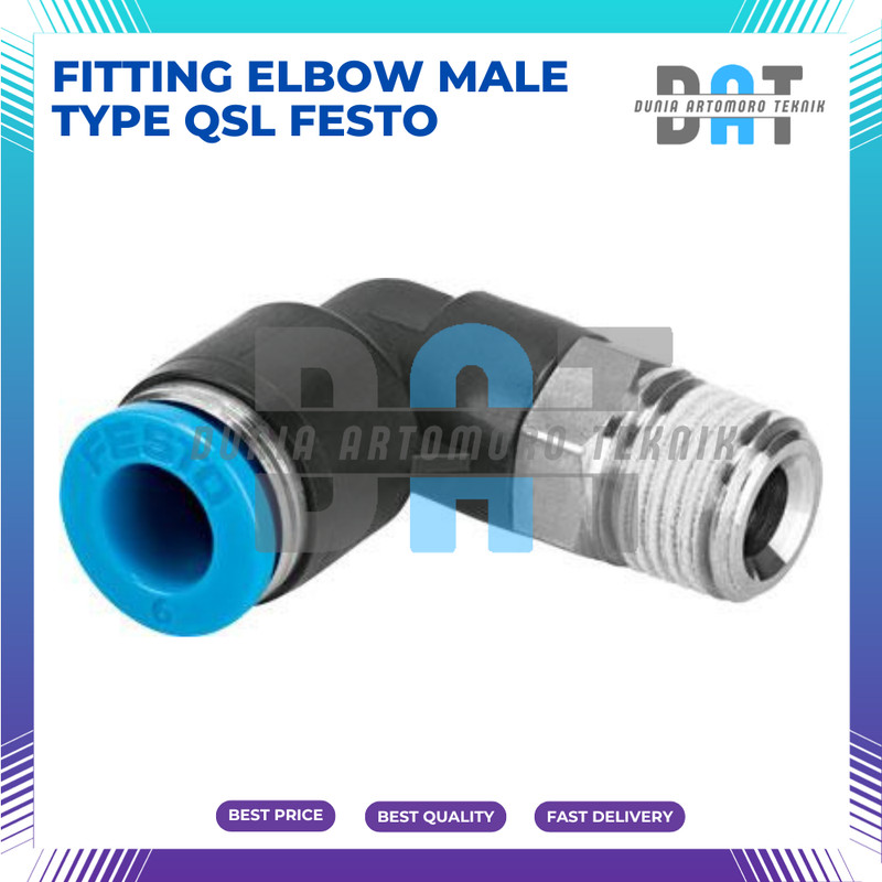 Jual QSL-1/4-8 One Touch Fitting Elbow Male Slip Lock Socket Push In ...