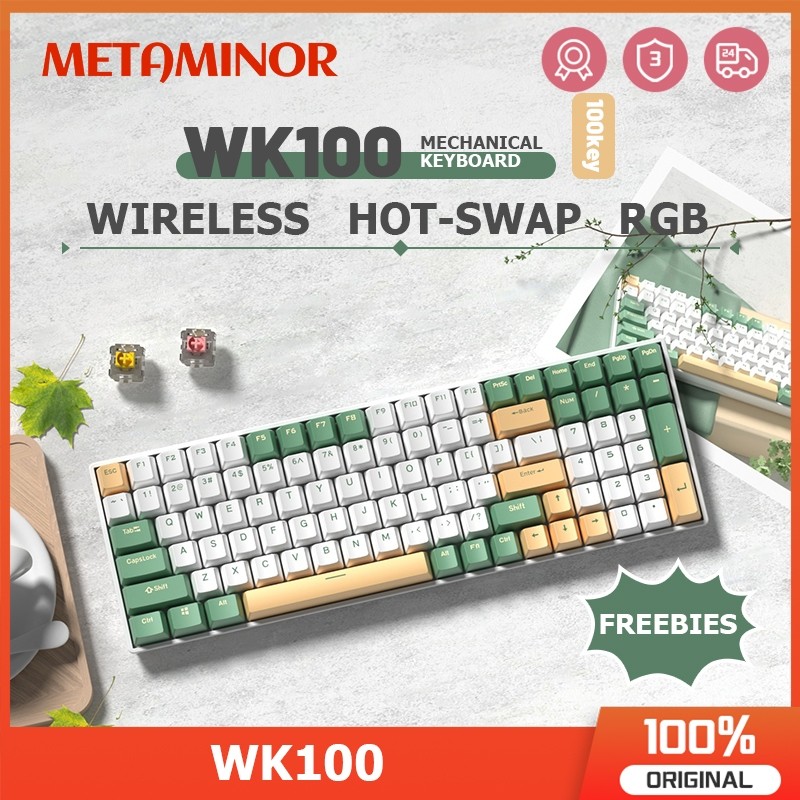 Jual WEIKAV WK100 Wireless Mechanical Keyboard Hot-swappable Wired 98% ...