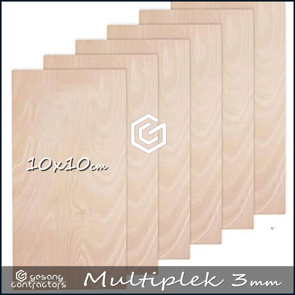 Jual Multiplek Triplek 3mm Full Ukuran 10x10 cm ( 3 mm | 10x10cm | 10 x ...