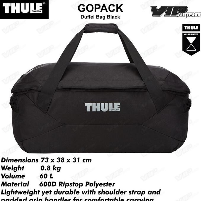 Jual THULE GOPACK DUFFEL BAG 60 LITER TAS ROOFBOX ROOF BOX ORIGINAL SWEDEN ORIGINAL DAN ...