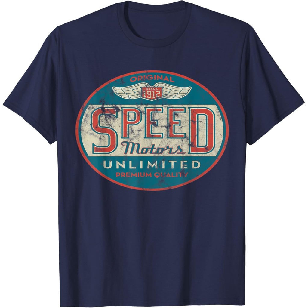Jual Kaos katun pria hitam Vintage Speed Motor T-shirt (kemeja usang wanita & pria) Kaos putih ...