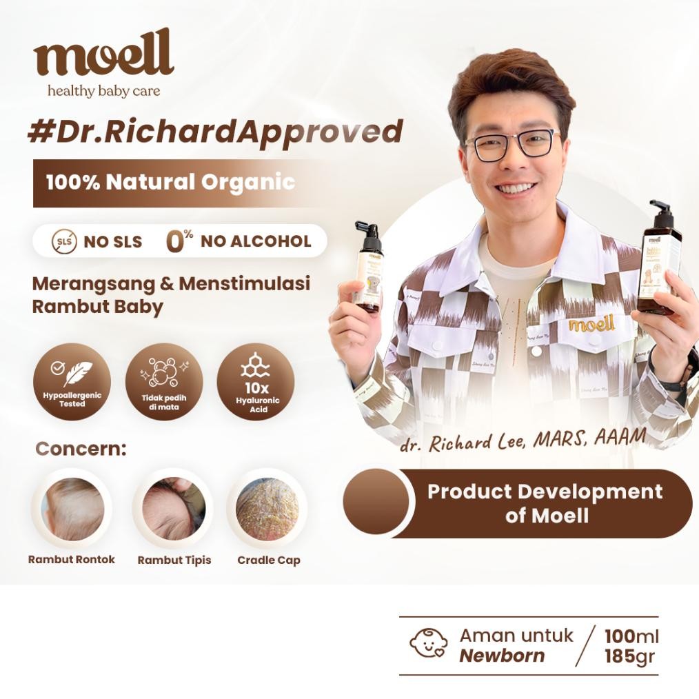 Jual ORIGINAL Moell Special Bundling - Hair Lotion 100ml & Shampoo ...