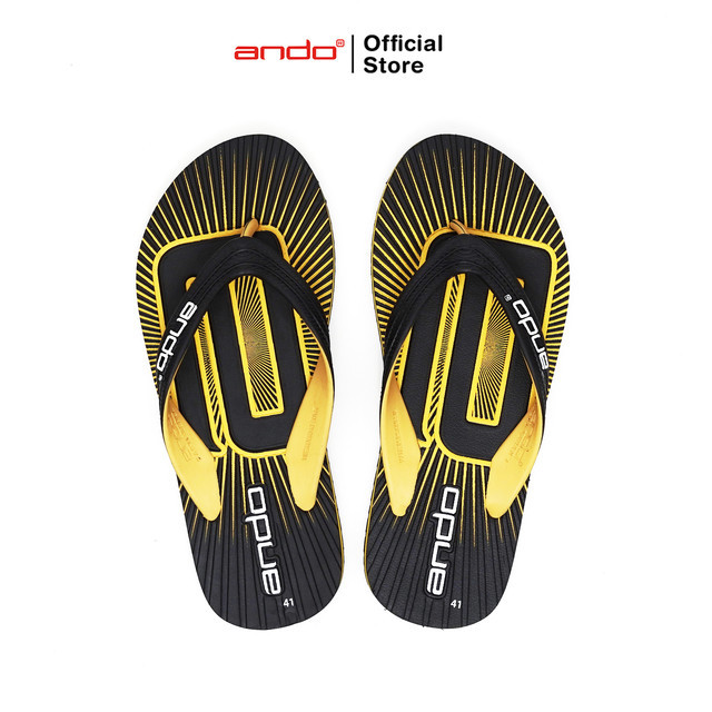 Jual Ando Official Sandal Jepit Zaraki Pria Dewasa - Hitam/Kuning ...