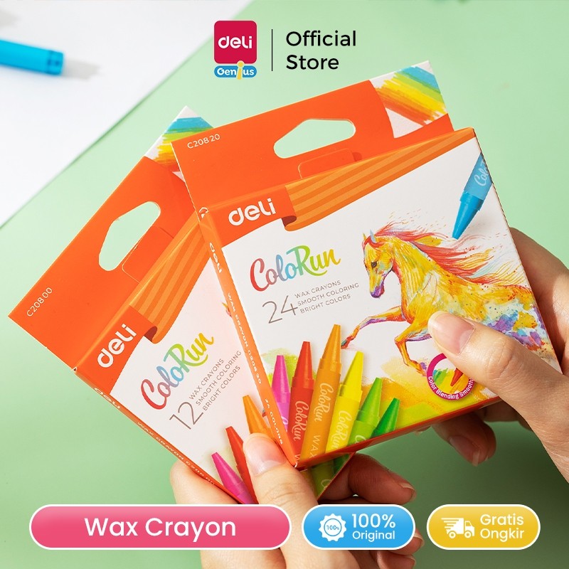 Jual Deli Wax Crayon / Krayon 12 Warna Circular Batang Kecil/Jumbo ...