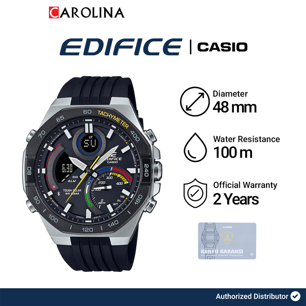 Jual Jam Tangan Casio Pria EDIFICE Series ECB-900 ECB-950MP-1A Black Dial Black Resin Band ...