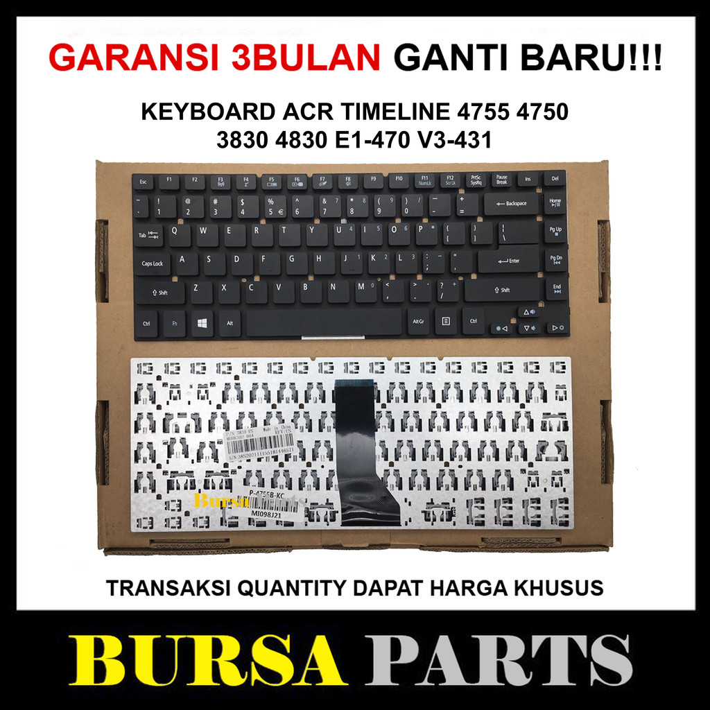 Jual Keyboard Laptop ACR Timeline 4755 4750 3830 4830 E1-470 V3-431 V3-471G V3-471 | Shopee ...