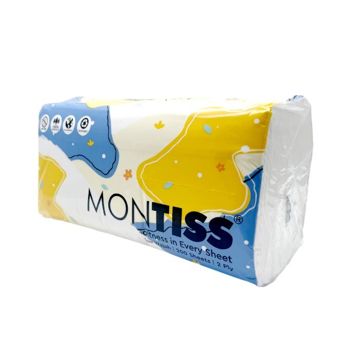 Jual Twin Pack Montiss Facial Tissue Softpack 200 Sheets 2 Ply ...