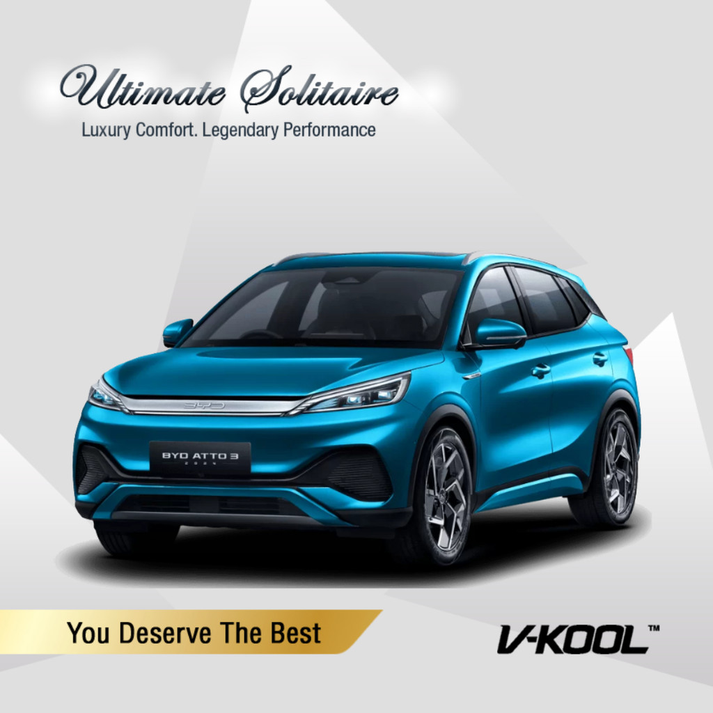 Jual Kaca Film V-KOOL Ultimate Solitaire BYD ATTO 3 Full VK30 VK10 VK10 ...