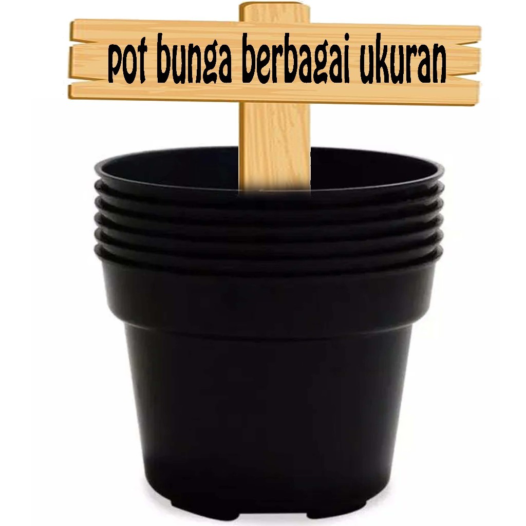 Jual Harga satuan Pot Tanaman bunga plastik hitam berbagai macam ukuran ...
