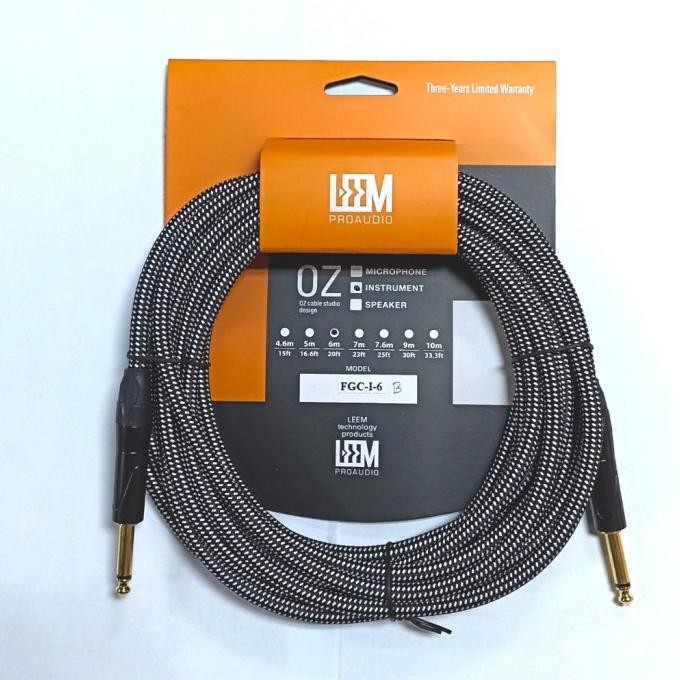 Jual Kabel Jack Gitar Instrumen Cable Leem Fgc-1-6 20 Feet/6 Meter ...