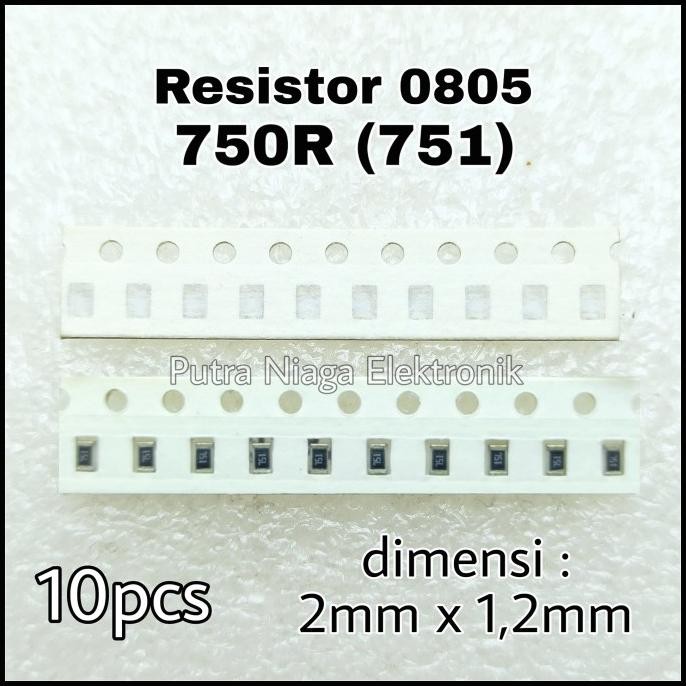 Jual Murah (10pcs) Resistor SMD 0805 750R Tahanan 750ohm 750 ohm ...