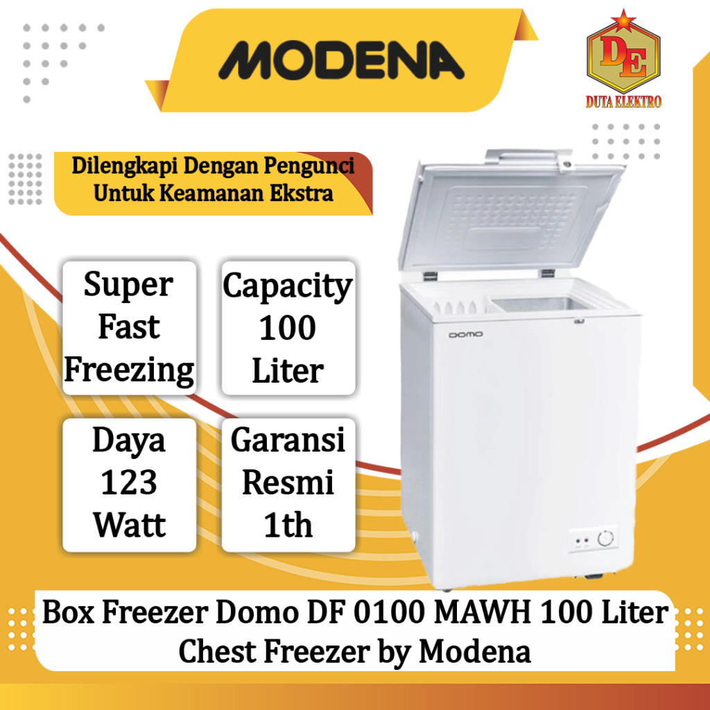 Jual Box Freezer Domo DF 0100 MAWH 100 Liter Chest Freezer by Modena ...