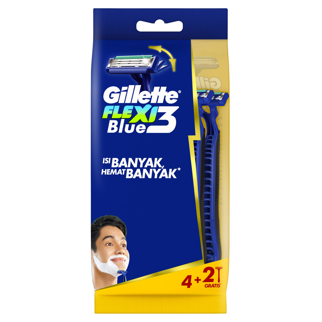 Jual Gillette Pencukur Blue 3 Flexi Razor Pisau Cukur Isi Ulang - Isi 6 ...