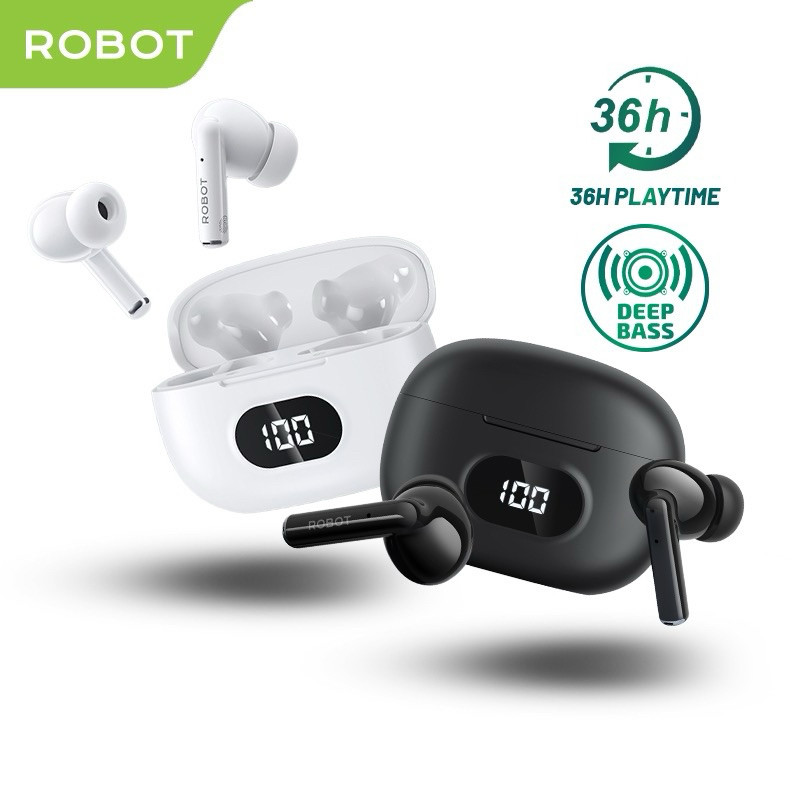 Jual Henset Audio Robot Airbuds T70 TWS Wirelees Bluetooth 5.3 Earphone ...