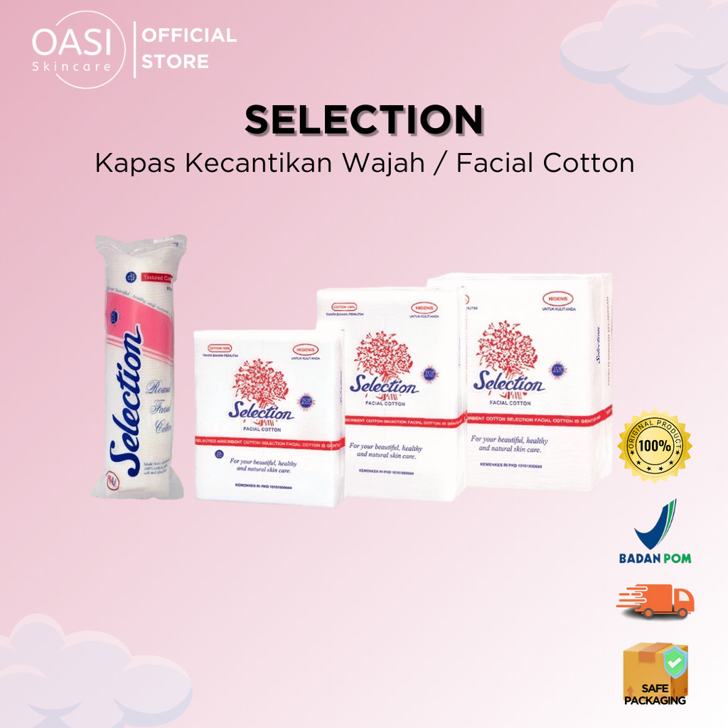 Jual SELECTION Kapas Kecantikan Wajah Facial Cotton | 35gr 50gr 75gr ...