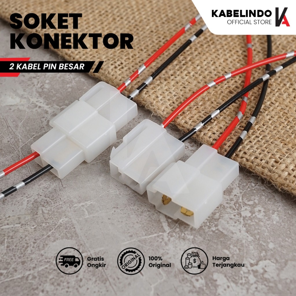 Jual SOKET KONEKTOR KABEL 2 PIN BESAR / SOCKET SAMBUNG MOBIL MOTOR ...
