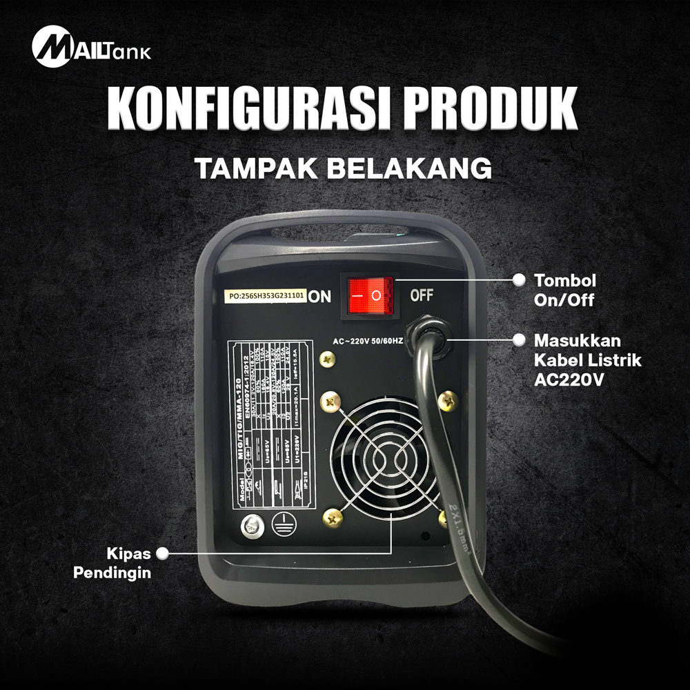 Jual READY MAILTANK SH353G Mesin las listrik 450watt bisa MIG dan MMA Welding Inverter 2in1 ...