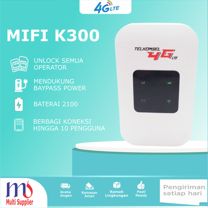 Jual MODEM WIFI K300 TELKOMSEL 4G LTE 150MBPS UNLOCK ALL OPERATOR NEW VER. | Shopee Indonesia