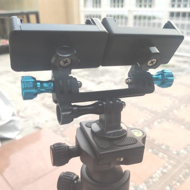 Jual Dual Phone Holder [Vlogger Bigo / Likee / Tiktok Double Phone ...