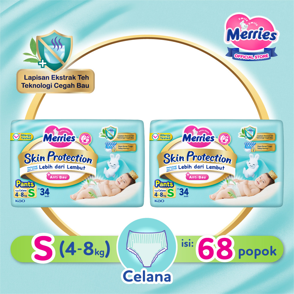 Jual Merries Skin Protection Popok bayi Celana S 34 - Perlengkapan Bayi ...