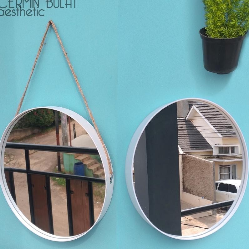 Jual Cermin Bulat Aesthetic - Kaca Cermin Gantung Tali | Shopee Indonesia